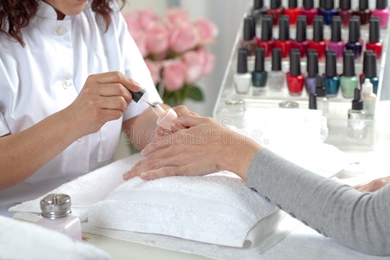 Manicure Process. Beauty Salon. Stock Photo - Image of elegance, hands ...