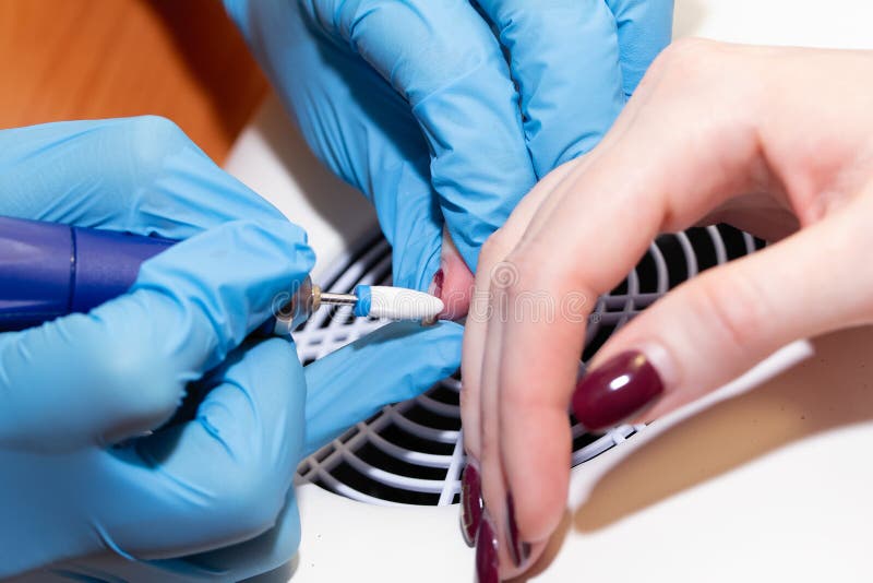 Manicure Process Close-up. Removing Old Decorative Nail Polish with a ...