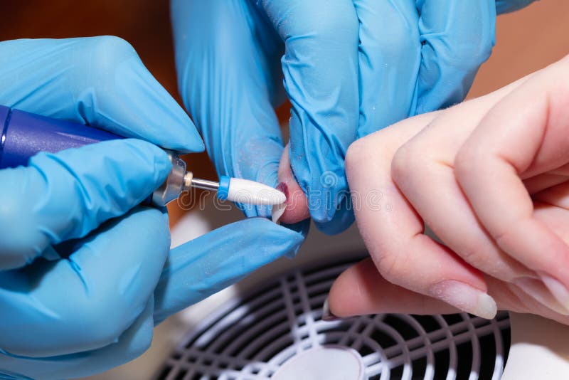 Manicure Process Close-up. Removing Old Decorative Nail Polish with a ...