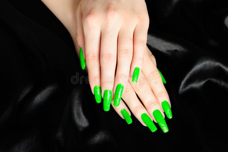 Beautiful nails with Art stock image. Image of brushing - 14456819