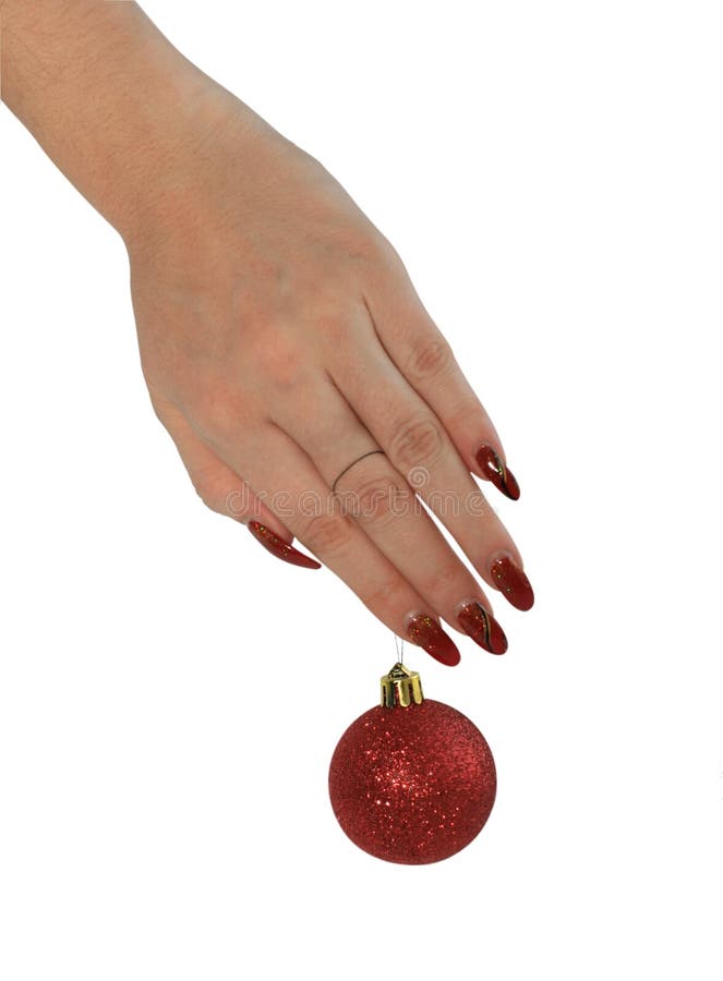 Manicure with red balls stock image. Image of swinging - 11209987