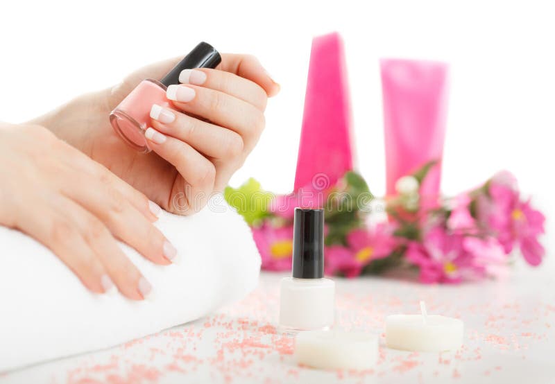 Manicure stock image. Image of beauty, holding, candle - 43182431