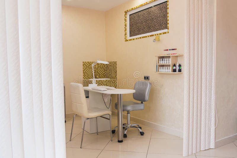 Manicure Room in the Beauty Salon Interior Stock Photo - Image of ...