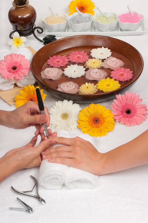 Manicure Spa stock image. Image of cutter, cuticle, daisy - 20891839