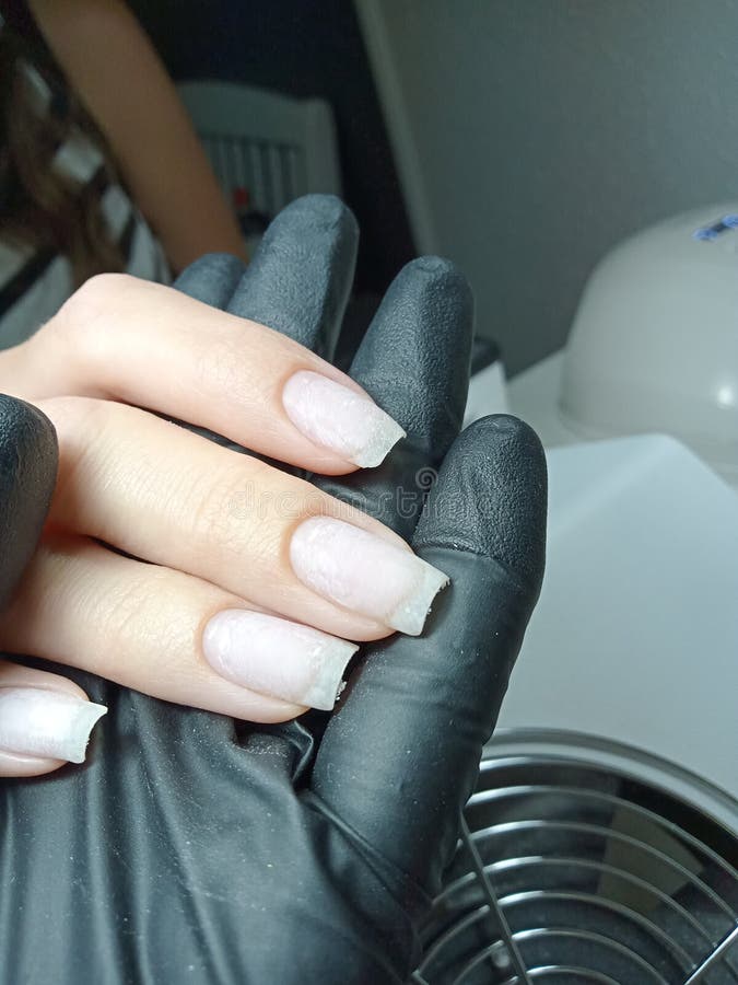 Manicure , square nails stock photo. Image of jewellery - 259515648