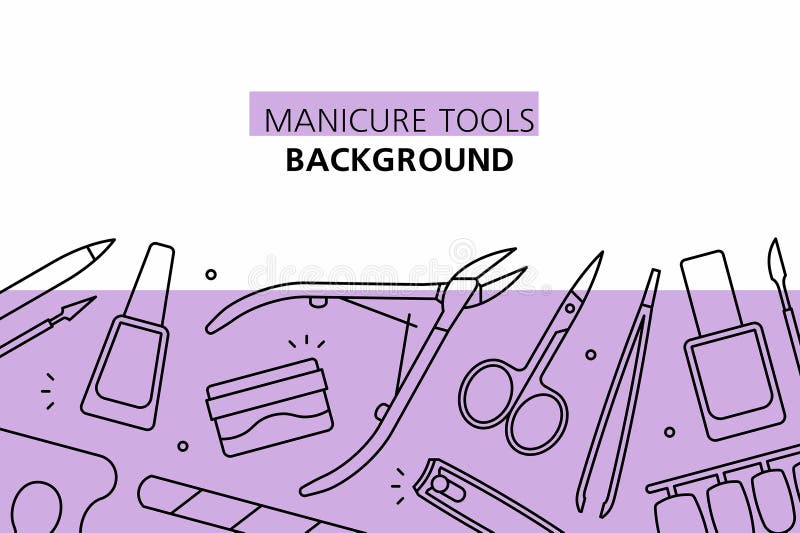 Manicure Tools Seamless Pattern Stock Vector - Illustration of ...