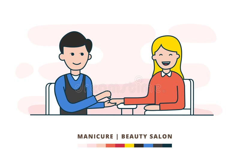 Manicure Vector Flat Illustration EPS10 Stock Vector - Illustration of ...