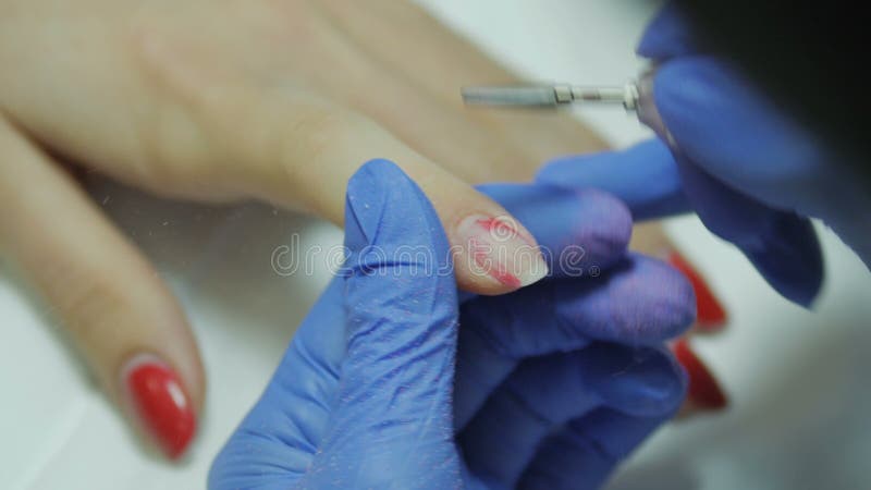 Manicurist Removing the Old Gel Polish Stock Footage - Video of ...