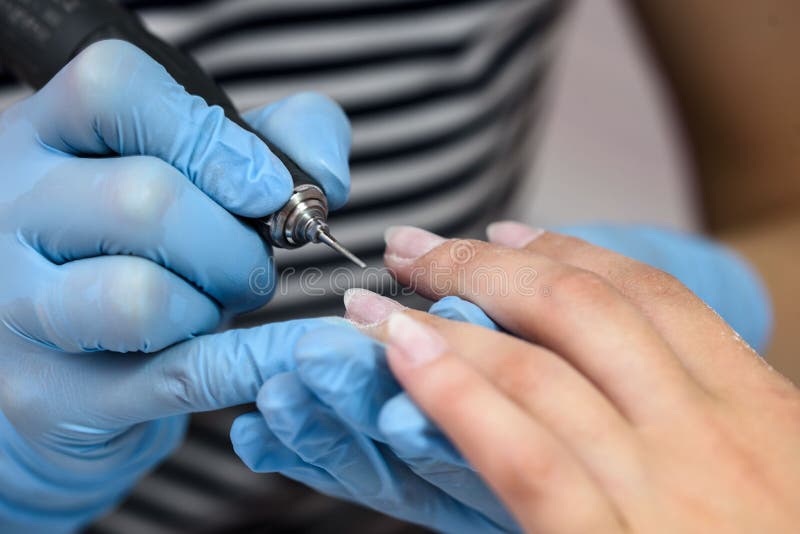 Manicurist at Work, Beaty Manicure Nails. Manicure Process Stock Photo ...