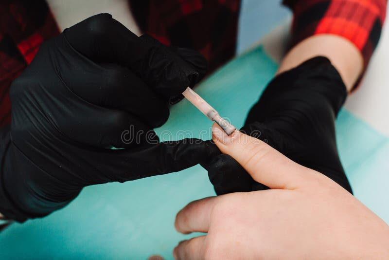 Manicurist at Work, Beaty Manicure Nails. Manicure Process Stock Photo ...