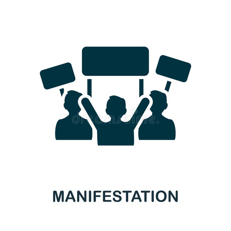 Manifestation Icon. Monochrome Simple Element from Civil Rights ...