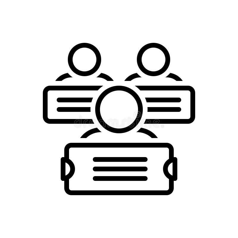 Black Line Icon for Manifestations, Expression and Group Stock Vector ...