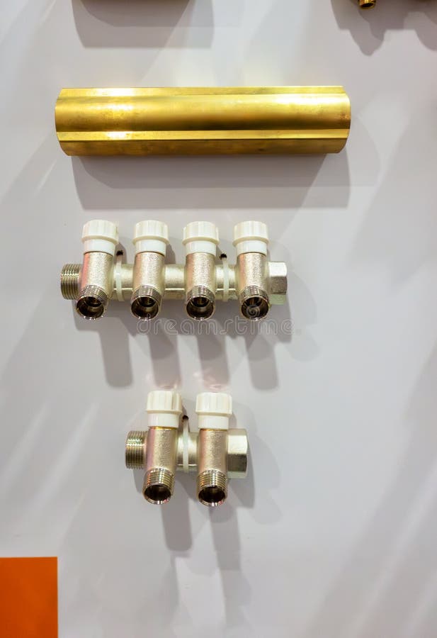 Manifolds and Manifold Blocks with Flow Meter Stock Photo - Image of ...