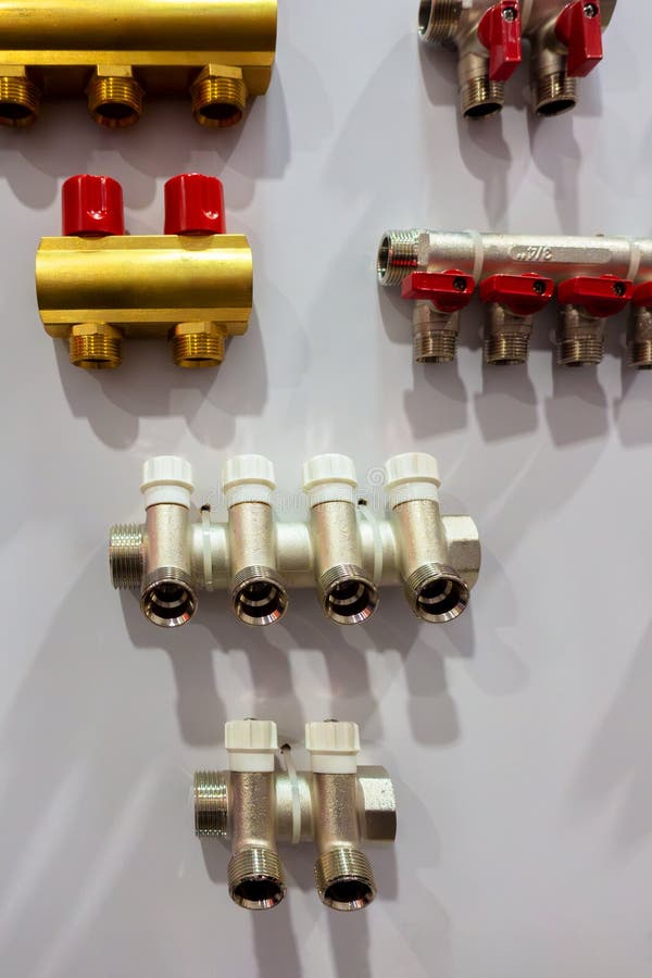 Manifolds and Manifold Blocks with Flow Meter Stock Image - Image of ...