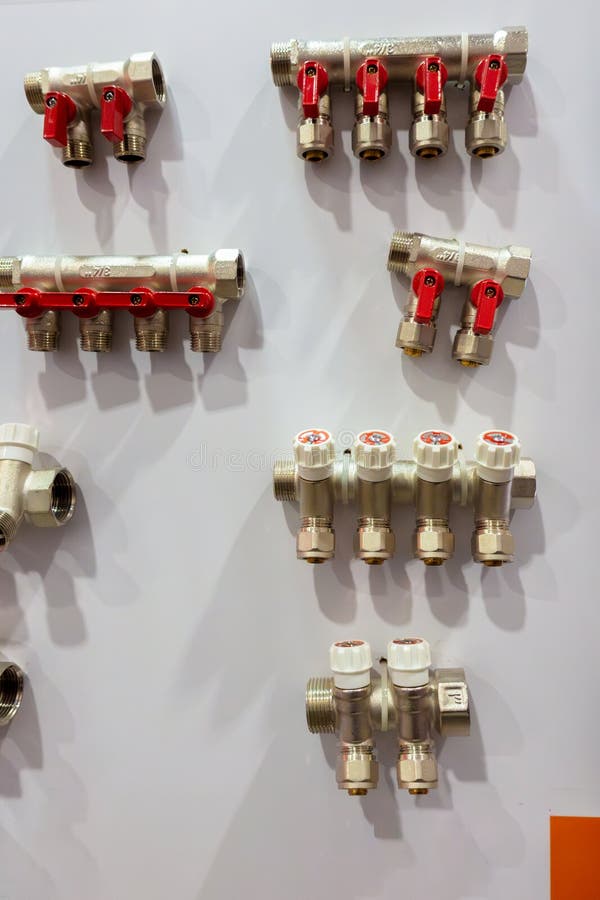 Manifolds and Manifold Blocks with Flow Meter Stock Photo - Image of ...