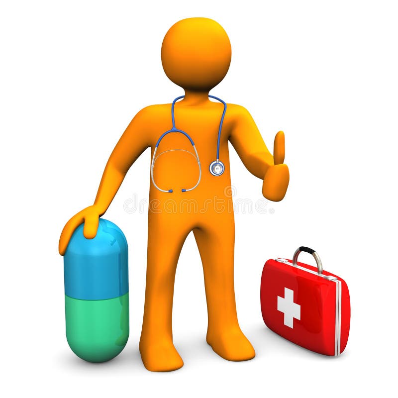 Manikin Doc Pill stock illustration. Illustration of doctor - 34676779