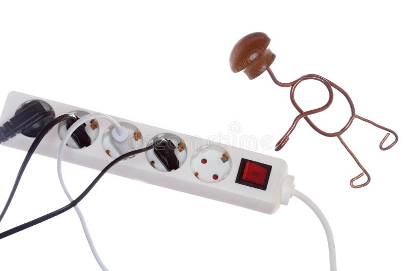 Switching Off an Electrical Device Stock Illustration - Illustration of ...