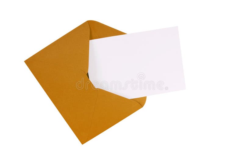 Manila Brown Envelope Blank Note Card, Isolated, Copy Space Stock Image ...