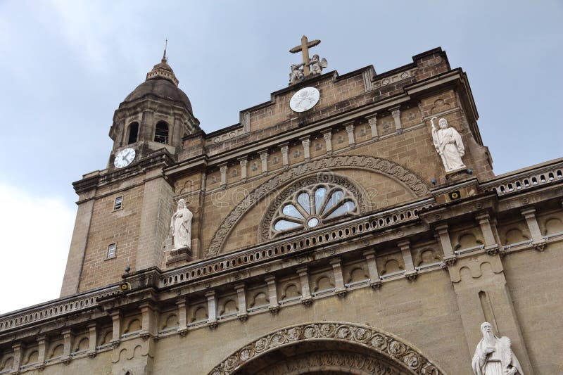 Manila Cathedral church stock photo. Image of city, vintage - 335059634