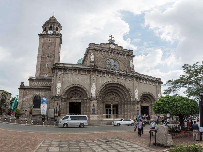 MANILA, PHILIPPINES - JANUARY 18, 2018: Manila Cathedral Exterior in ...