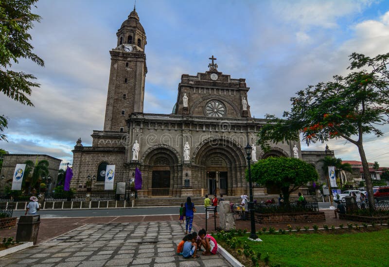 Manila Cathedral at Intramuros District Editorial Photography - Image ...