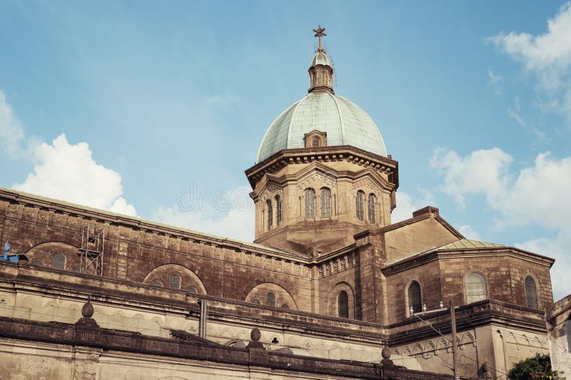 Manila Cathedral stock photo. Image of places, dome, facade - 34916174