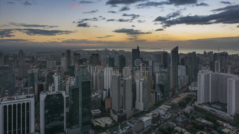 Manila City Gorgeous Downtown Sunset Time Lapse Stock Video - Video of ...