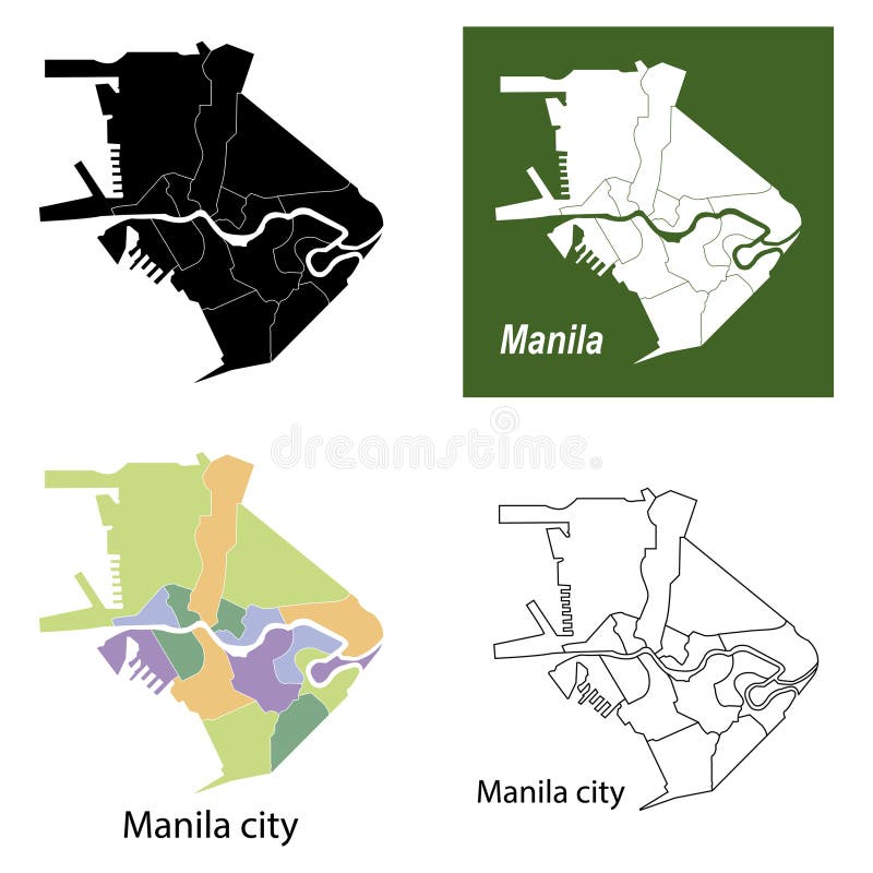 Manila City Map Icon Design Stock Vector - Illustration of isolated ...