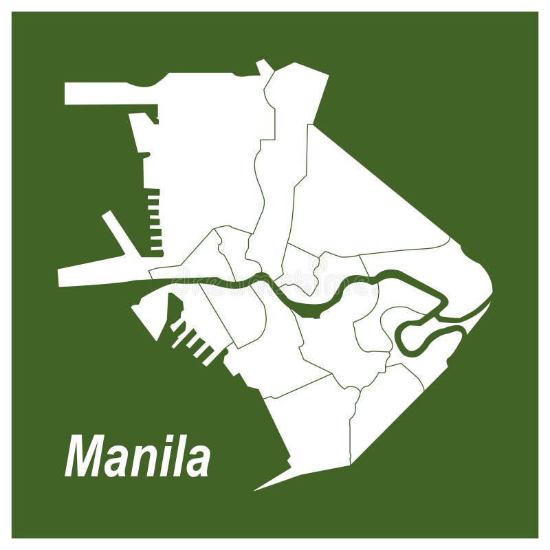 Manila city map icon stock vector. Illustration of icon - 351519442