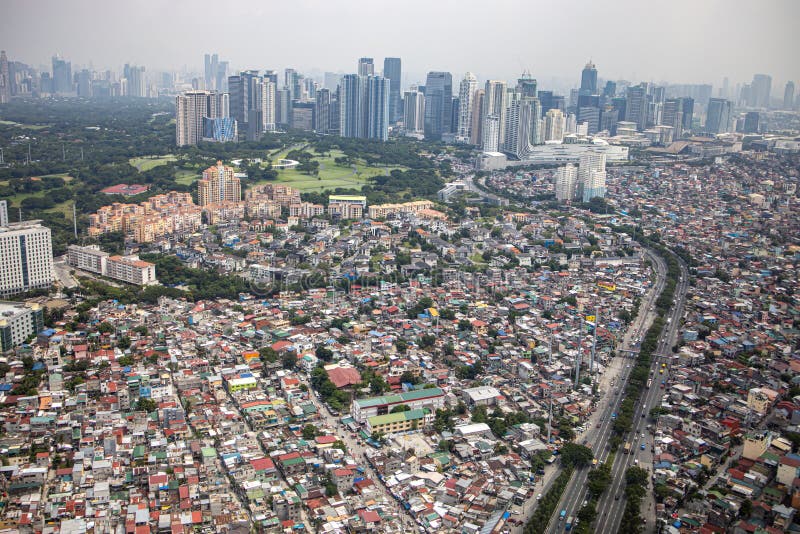 Manila City View from Airplane Stock Image - Image of philippines ...