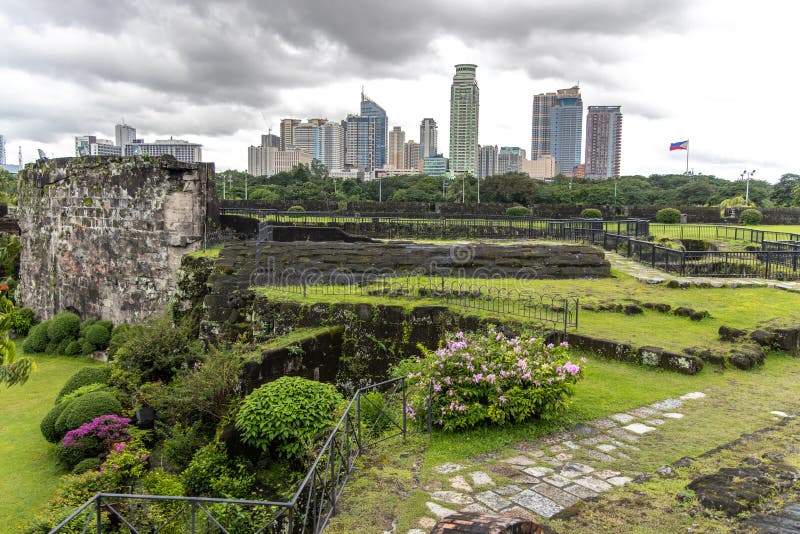 Manila Cityscape from Intramuros Stock Photo - Image of buildings, tree ...