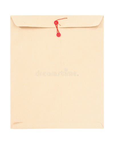 Manila Envelope with String Stock Image - Image of mail, background ...