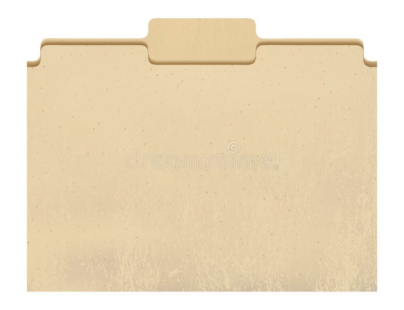Manila Folder with Cut Tab Isolated on White Stock Vector ...