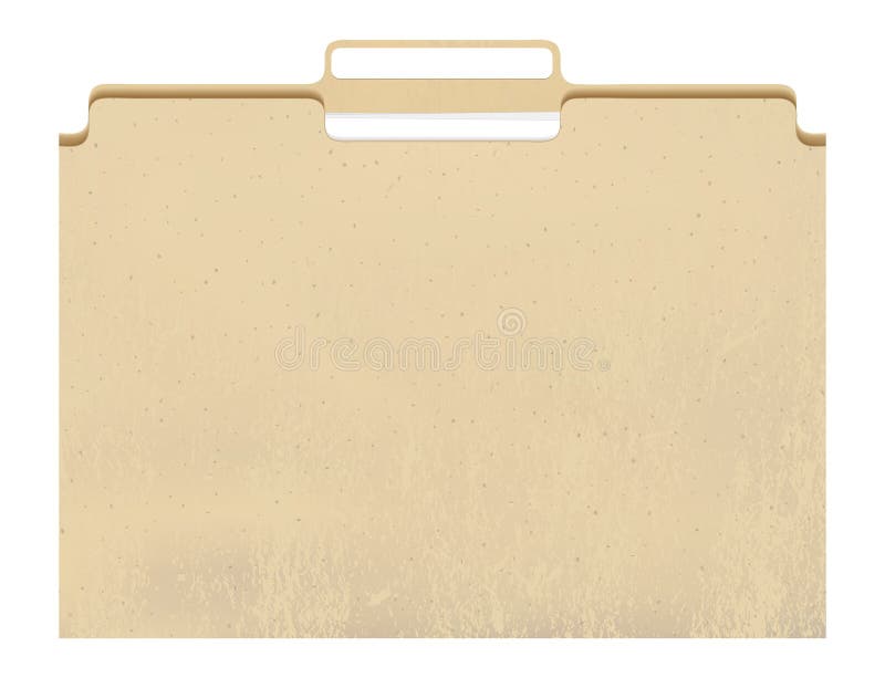 Manila Folder with Cut Tab and Papers Isolated on White Stock Vector ...