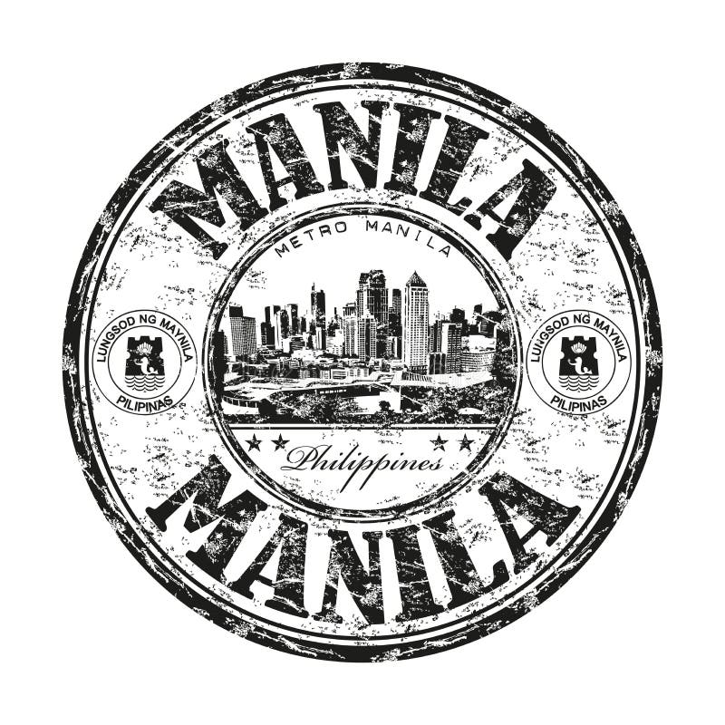 Manila grunge rubber stamp stock vector. Illustration of asia - 25877428