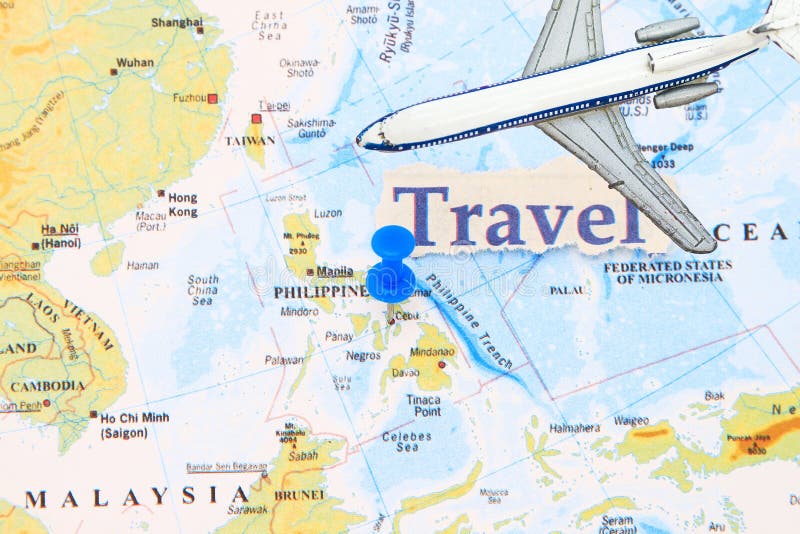 Map with Pin in - of Manila Stock Image - Image of europe, location ...