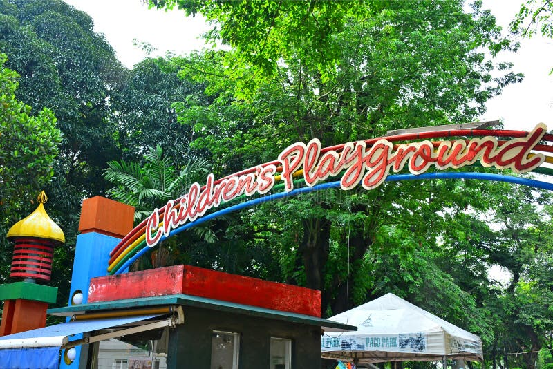 Childrens Playground Gate Facade in Manila, Philippines Editorial Stock ...