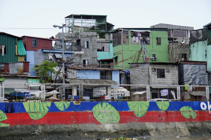 Manila, Philippines, Circa March 2023 - Squatter Homes at the Pasig ...