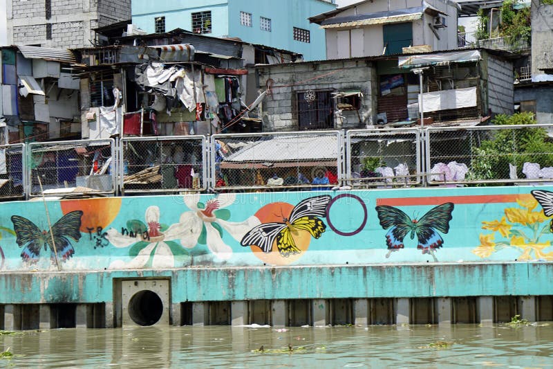 Manila, Philippines, Circa March 2023 - Squatter Homes at the Pasig ...