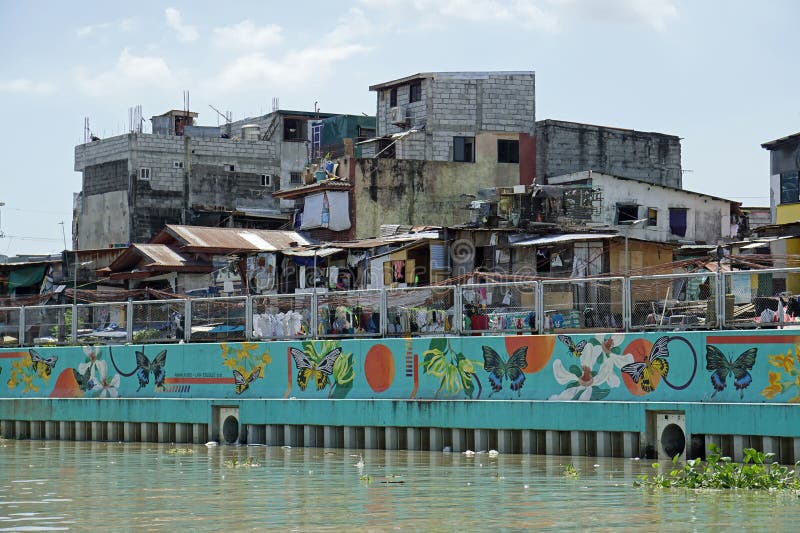 Manila, Philippines, Circa March 2023 - Squatter Homes at the Pasig ...