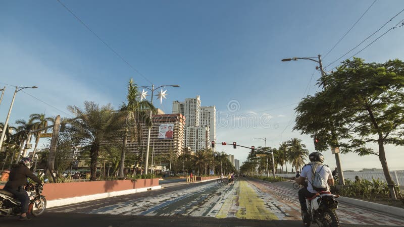 Manila, Philippines - the Southbound Lane of Roxas Boulevard Around ...