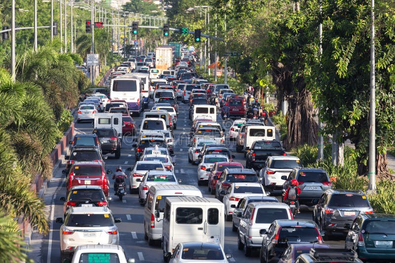 Manila, Philippines - May 16, 2017: Heavy Traffic on the Road of Manila ...