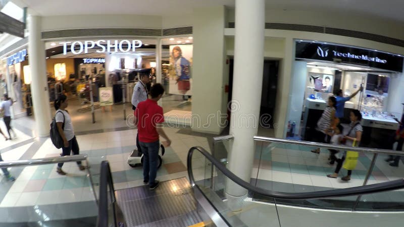 Modern Mall Utilizing Segway for Security Guard Stock Video - Video of ...