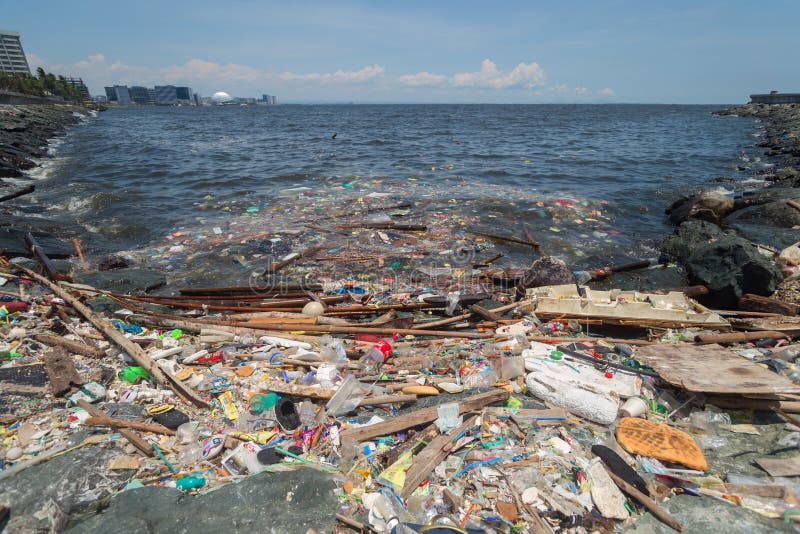 Manila, Philippines - May, 18, 2019: Ocean Plastic Pollution in Manila ...