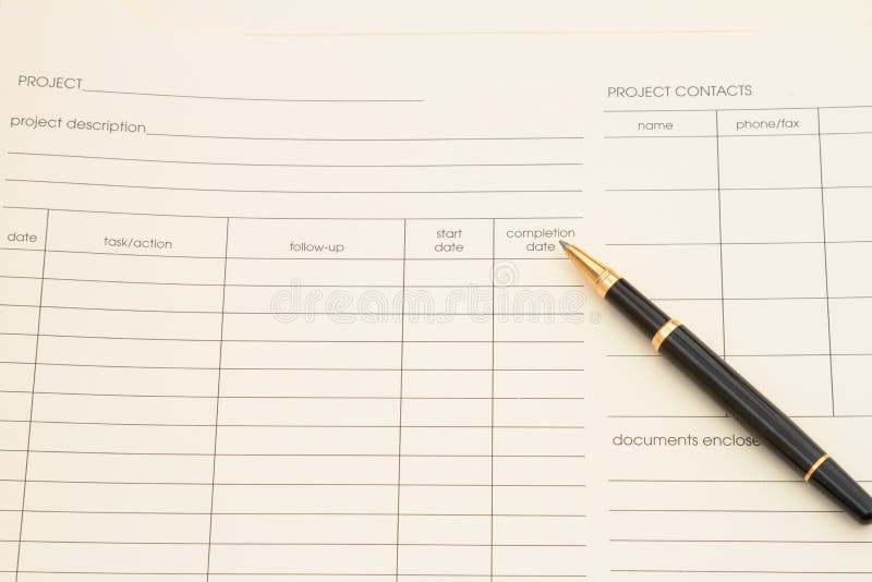 Manila Project Plan Folder with a Pen Stock Image - Image of project ...