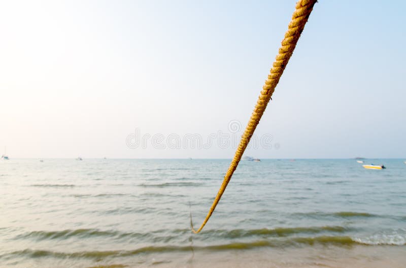 Manila rope on the beach stock image. Image of natural - 37161281