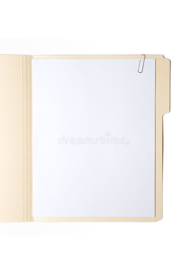 Manilla Faltblatt Mit Papier Und Klipp Stockbild - Bild von ...