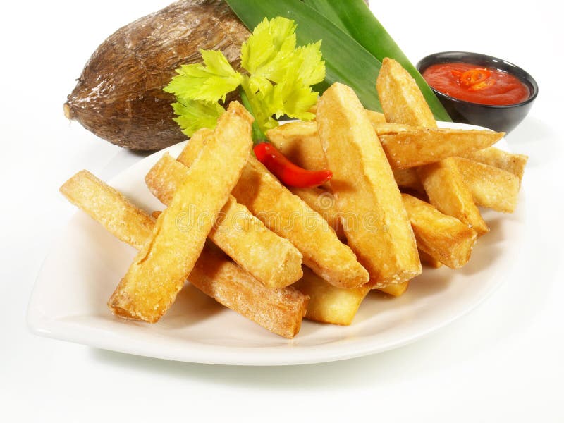 Manioc Sticks on White Background - Isolated Stock Image - Image of ...