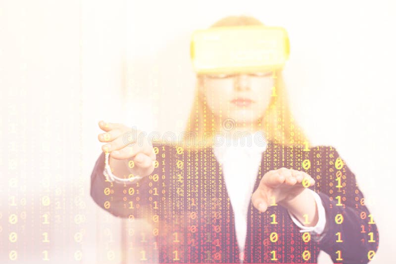 Using Virtual Reality Glasses Wearable Device on Stock Photo - Image of ...