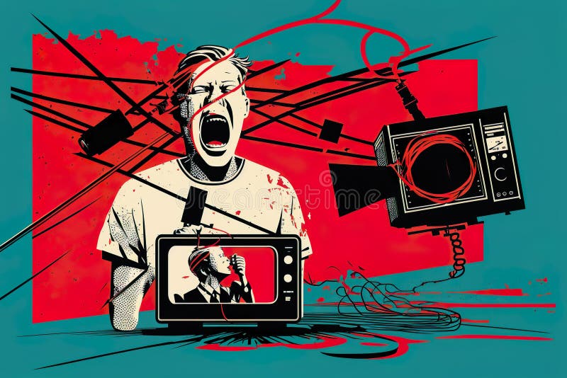 Manipulating a Person Using the Media. Stock Illustration ...